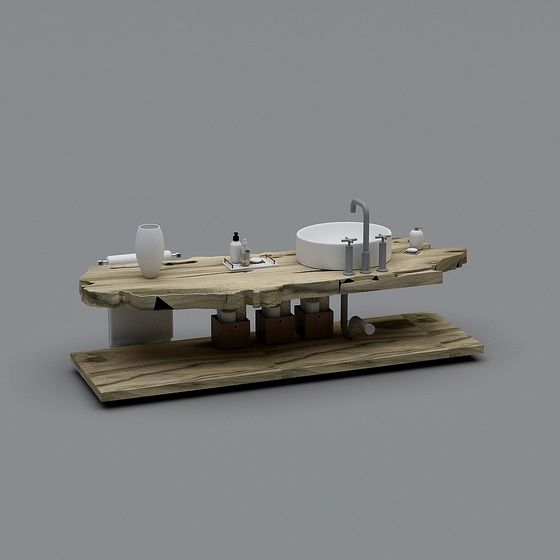 Live Edge Sink 3D model for Modern Aesthetic Spaces