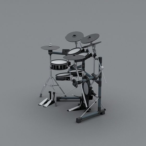 Dynamic Low Poly Electronic Drum – Detailed 3D Model