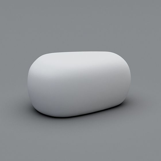Elegant Oval Pillow Low Poly 3D model