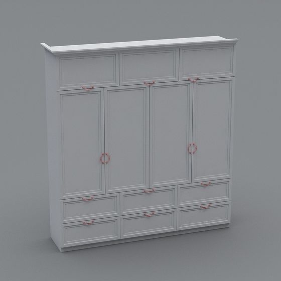 Elegant Low-Poly Wardrobe 3D model