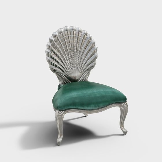 Elegant Shell Chair 3D model for Nautical Themes