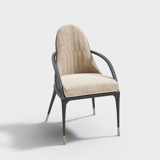 Elegant Velvet Chair 3D model