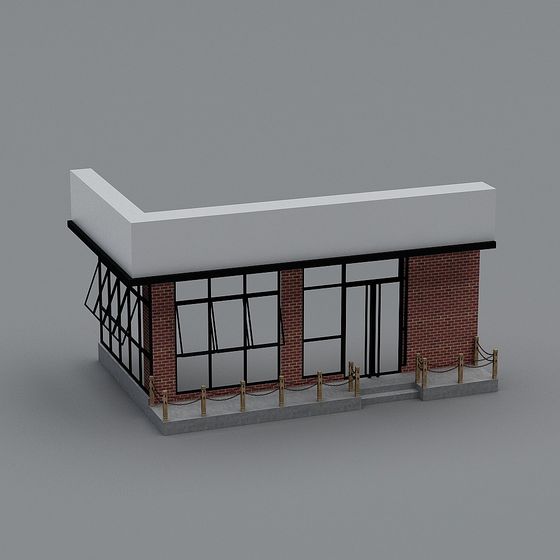 Stylish Low-Polygon Urban Building 3D model