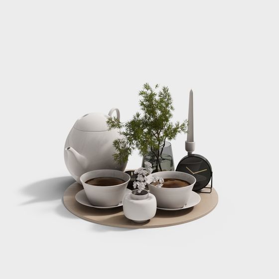 Elegant Tea Set 3D Model for Afternoon Tea Moments