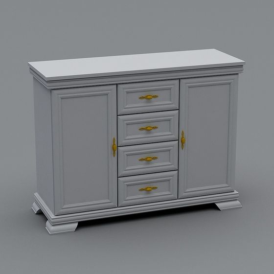 Elegant Classic Storage Cabinet 3D model