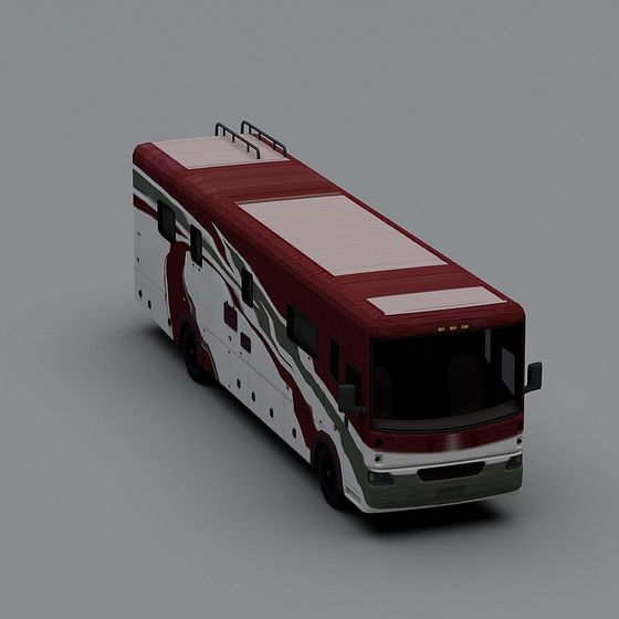 Stylish Low-Poly Camping Car 3D model