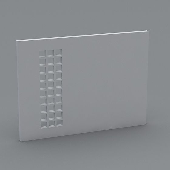 Low-Polygon Grid Window Decoration 3D model for Modern Design