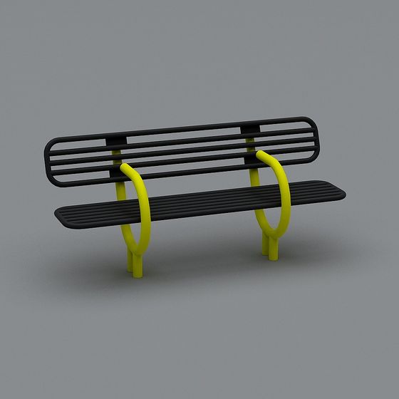Modern Park Bench 3D model with Unique Design