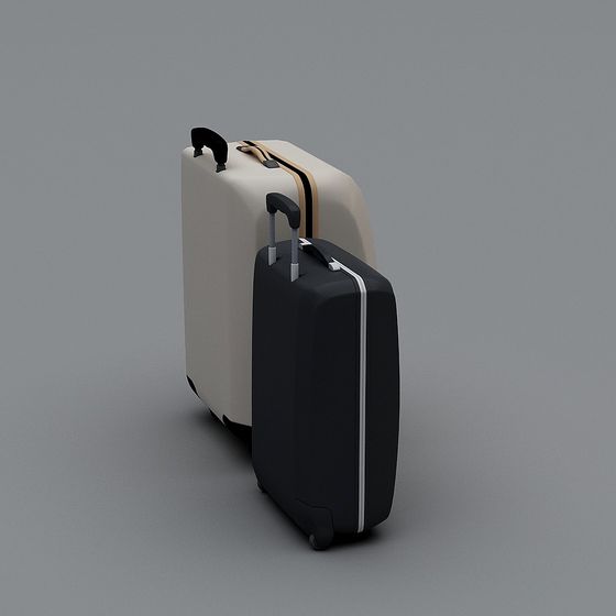 Elegant Low-Poly Luggage 3D Model