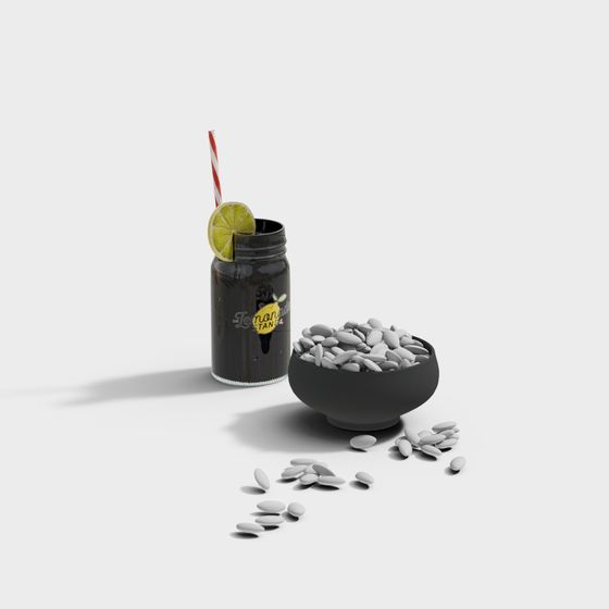 Summer Lemonade and Almond Bowl 3D model