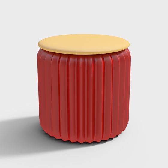 Folding Round Stool 3D model