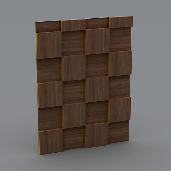 Modular Wooden Wall 3D model