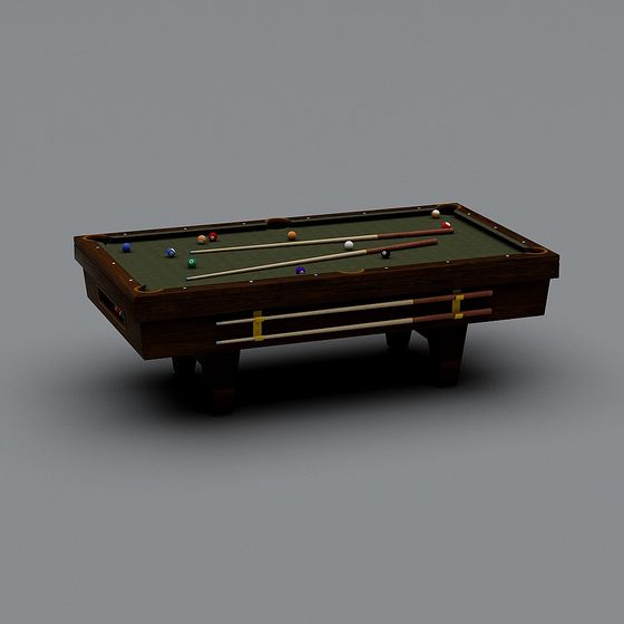 Realistic Low-Poly Pool Table 3D Model