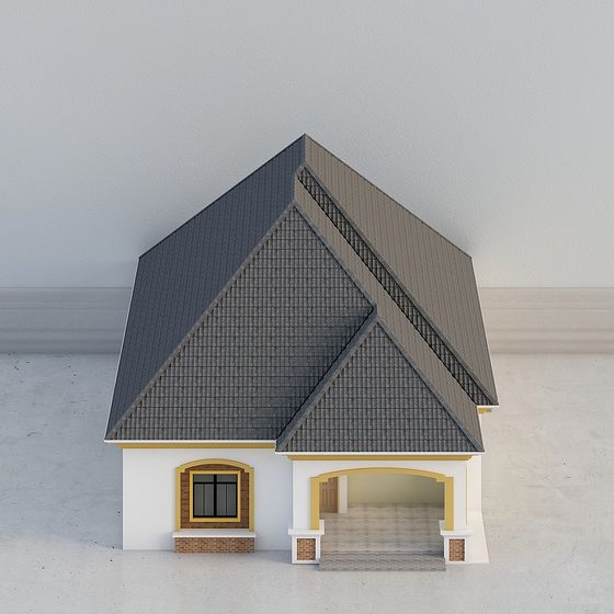 Elegant Low-Polygon House 3D model