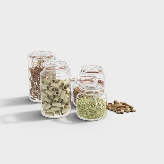 Vibrant Glass Jars 3D model for Modern Interiors