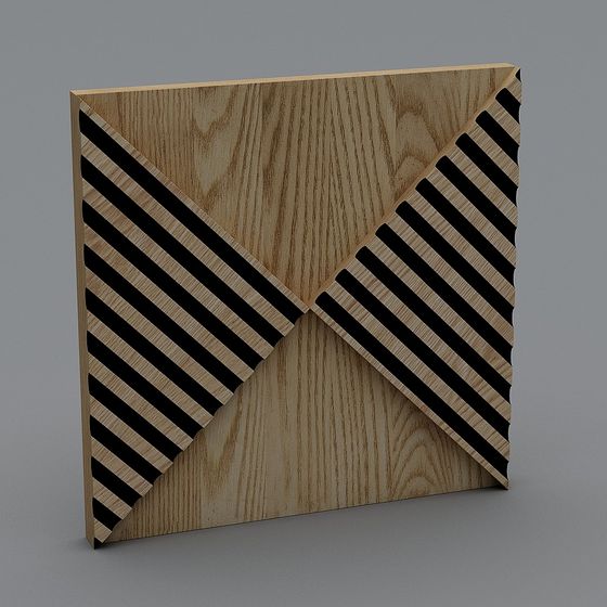 X-Shaped Wooden Plank 3D Model – Geometric Wood Texture