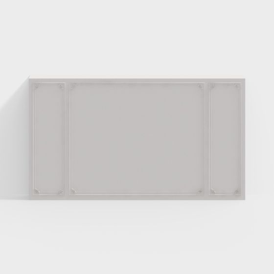 Modern Minimalist Window Frame 3D Model – Frosted Glass Texture