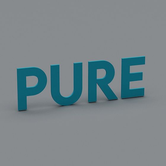 Stylish Low-Poly 'PURE' 3D Model
