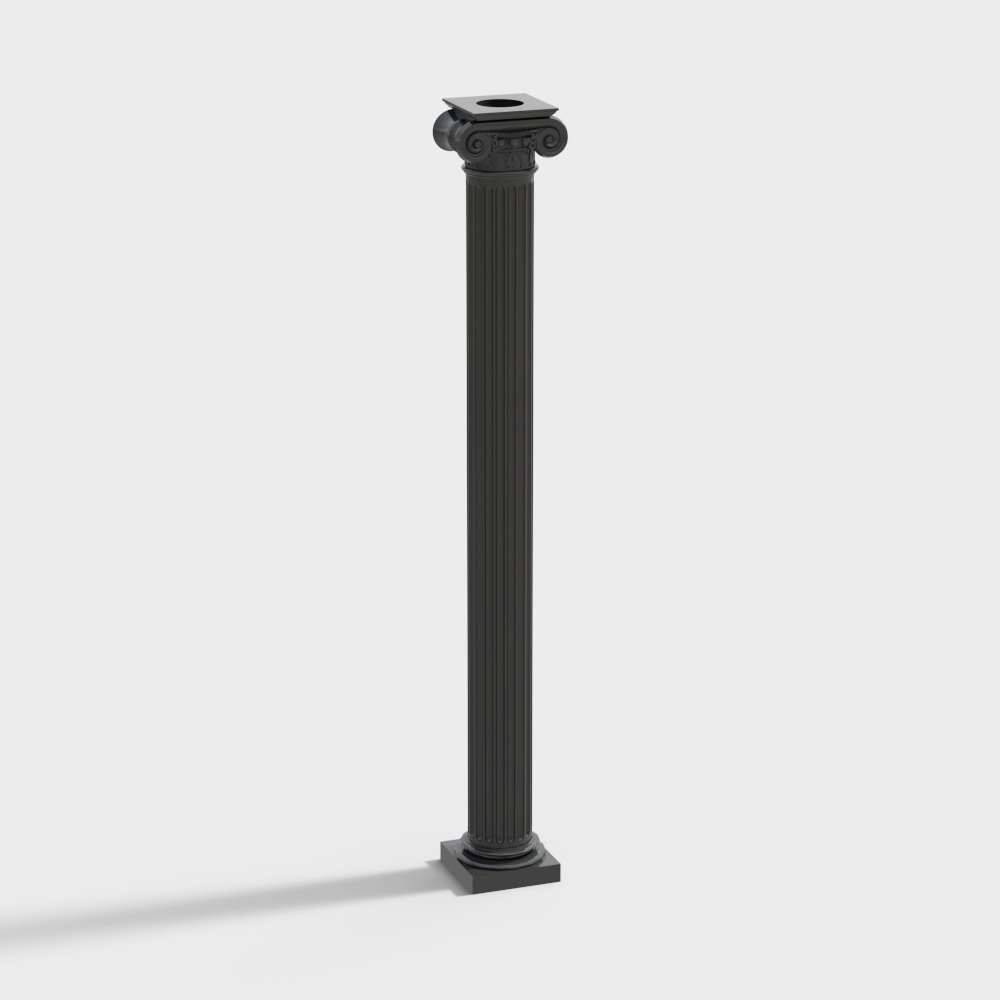 Column and Beam 3D Model Rustic for Interiors