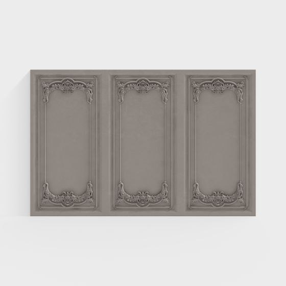 Classical Relief Wall Panel Low-Poly 3D model for Design Projects