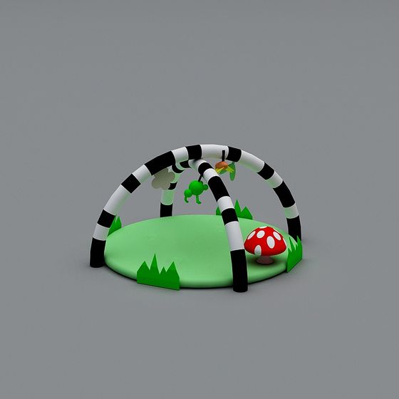 Charming Low-Poly Mushroom Cottage 3D model for Creative Projects