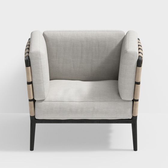Modern Gray Single Sofa 3D Model for Memberships