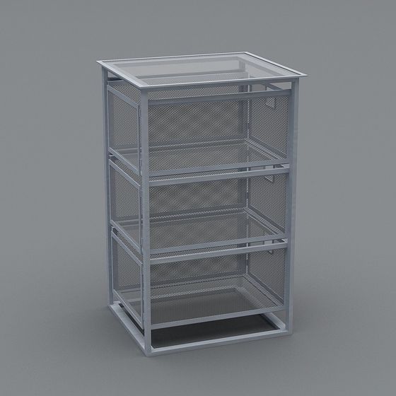 Unique Metal Mesh Storage Cabinet 3D model