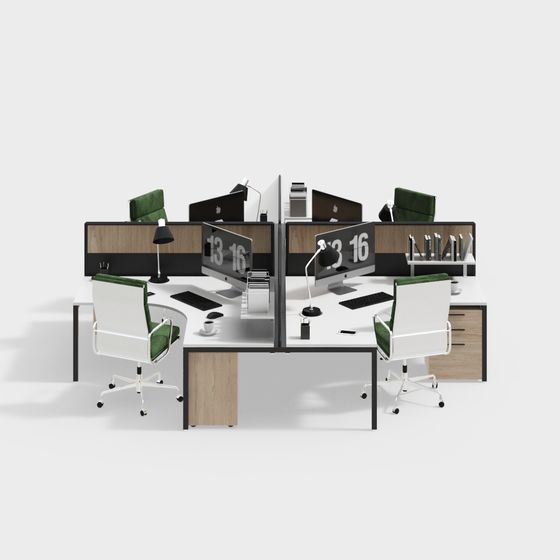 Modern Office Desk 3D Model – Minimalist Workspace Design
