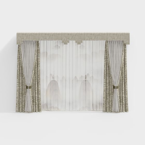 Mountain Shadow Curtain 3D model for Modern Interiors