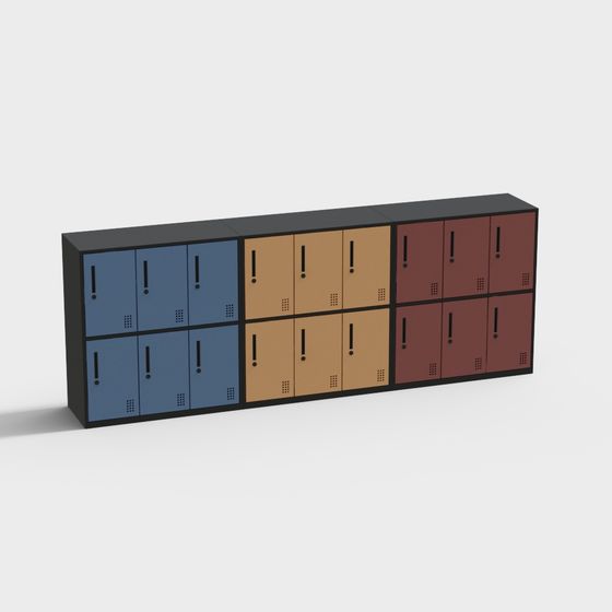 Colorful Low-Poly Storage Cabinet 3D model