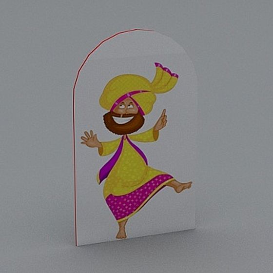 Vibrant Sikh Dancer 3D Model for Creative Projects