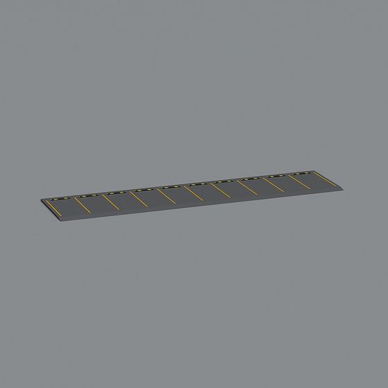 Highway Guardrail 3D Model - Low Poly Design