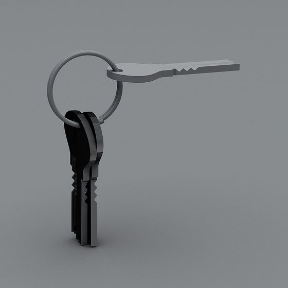 Sleek Minimalist Keychain 3D Model – Low-Poly Modern Design