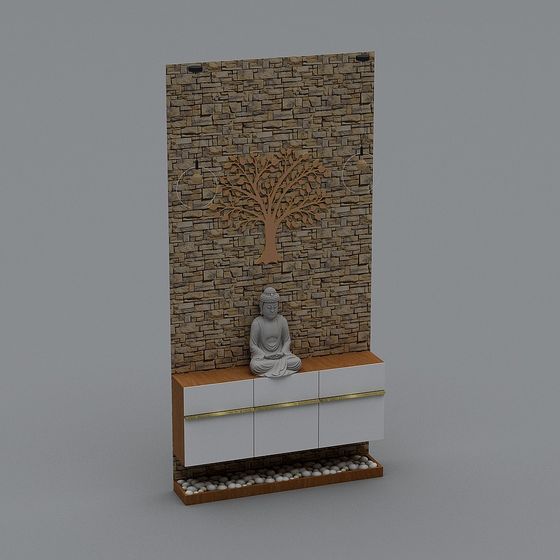 Zen-Inspired Screen 3D model