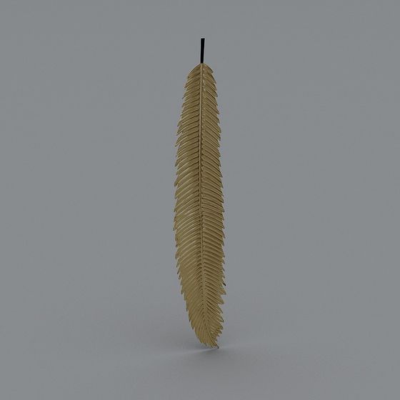 Forest Wing 3D model - Low Poly Feather Design