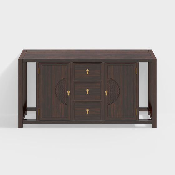 Elegant Chinese Style Storage Cabinet 3D model