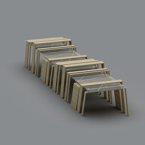 Wooden Step Table 3D model for Modern Design