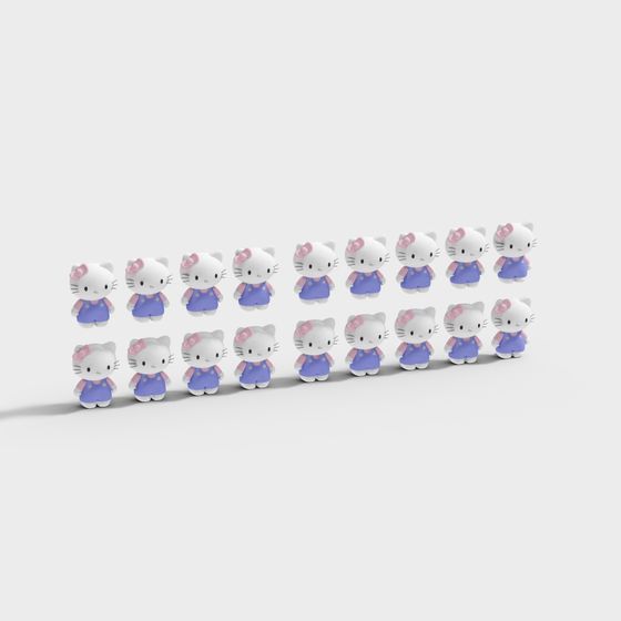 Charming Low-Poly Hello Kitty 3D Model