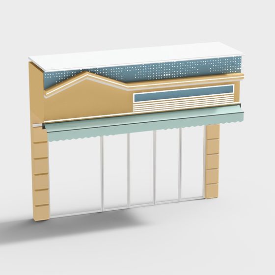 Modern City Corner Pavilion 3D model