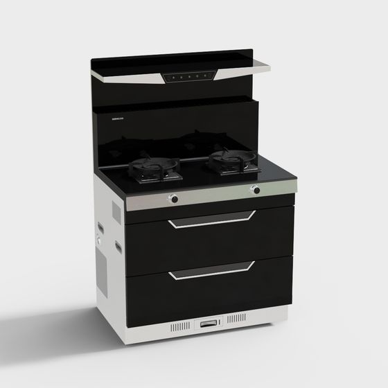 Sleek Gas Stove 3D model for Modern Kitchens