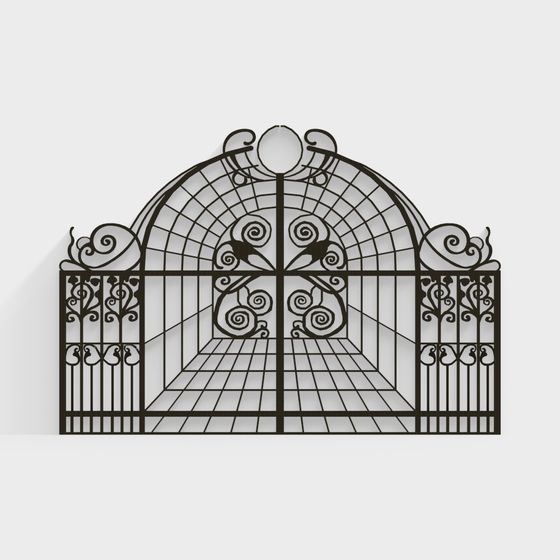 Low Poly Iron Garden Arch 3D Model