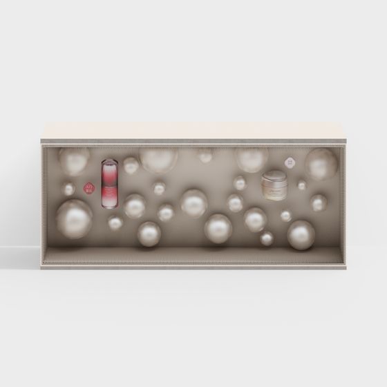Elegant Pearl Display Cabinet 3D model