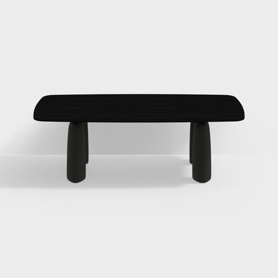 Poliform Modern Dining Table 3D Model in Black